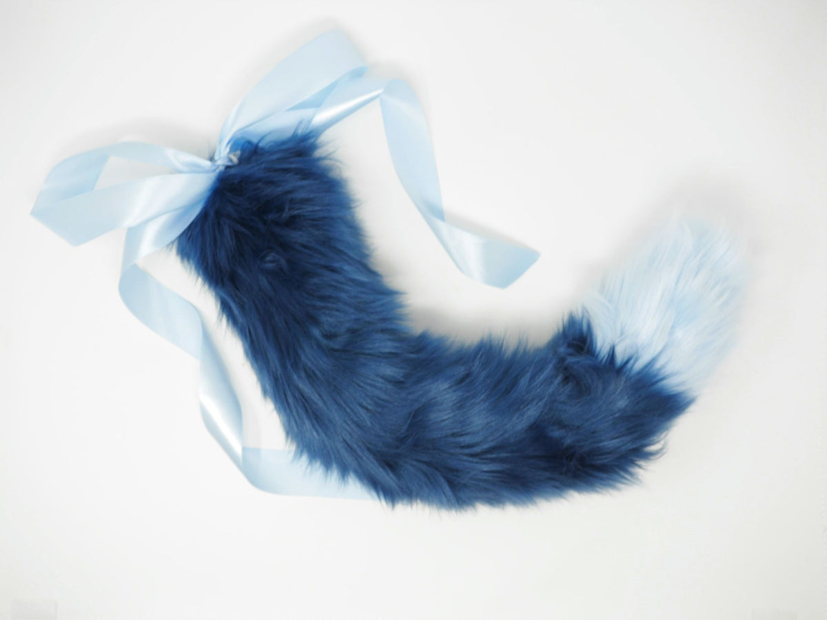 Dark Blue & Baby Blue Kitten Play Tail– Kittens & Kink